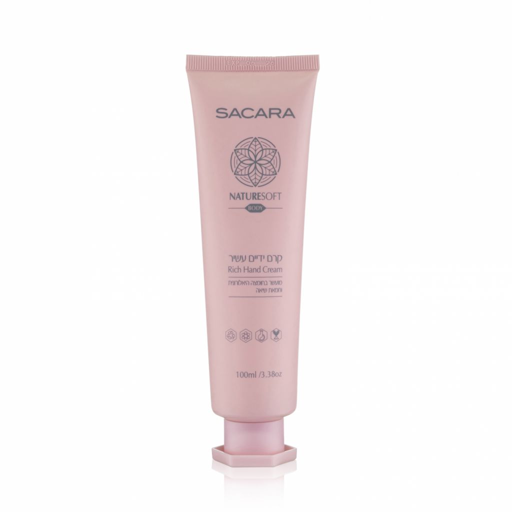 קרם ידיים מועשר בחומצה היאלרונית וחמאת שיאה-ורוד | Sacara